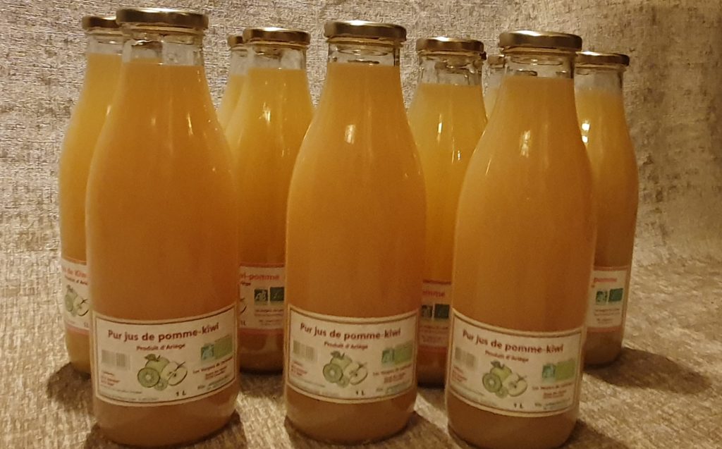 Jus à base de kiwi et de pomme - Kiwibio Les Vergers de Larlenque